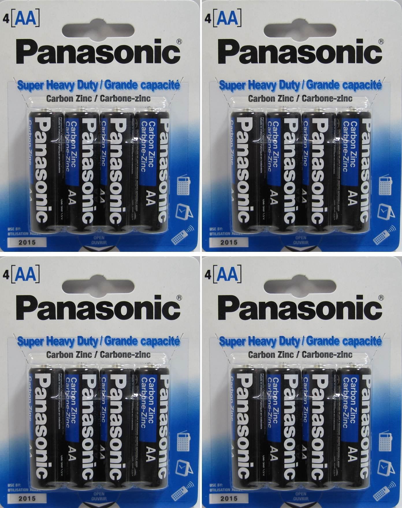 16 Panasonic Super Heavy Duty AA Batteries (4 x 4 Batteries) - Walmart.com