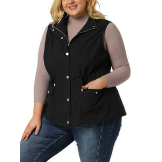 Unique Bargains Women's Plus Size Vest Sleeveless Anorak Cargo ...