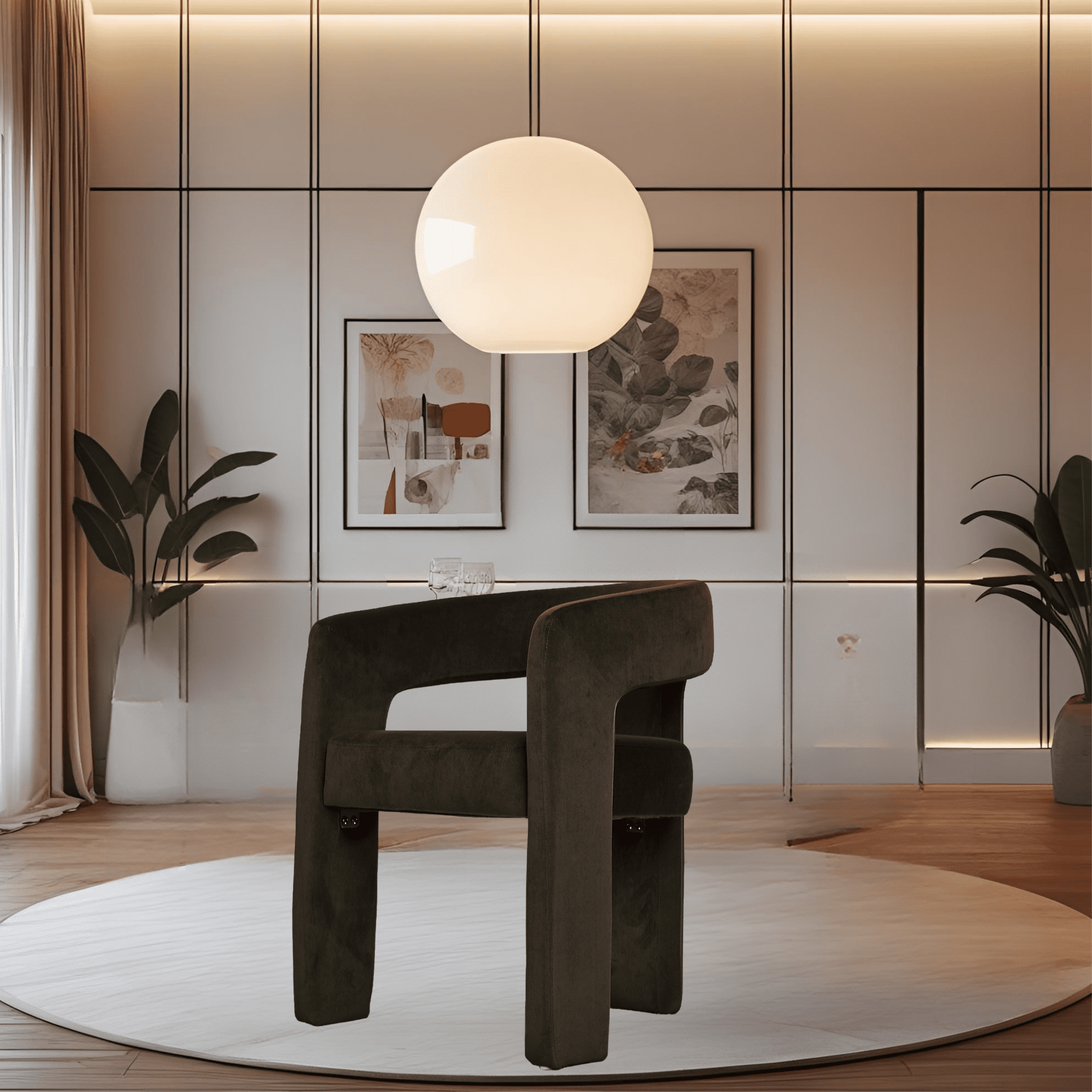 Click here for Kossmai Modern Barrel Accent Dining Chair - Uphols... prices