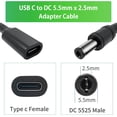 IYFFDFE-USB C to DC Adapter Cable 5.5mm x 2.5 mm, PD 15W USB C Female ...