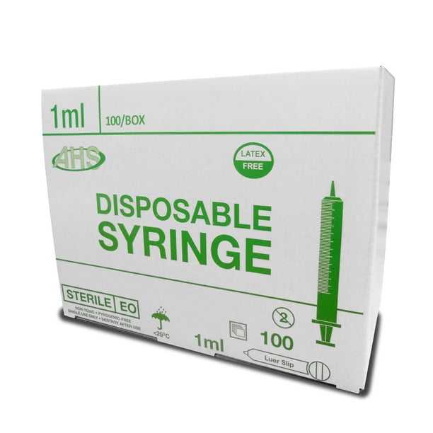 AHS Syringe, 20cc, Luer Slip, Eccentric, 50/BOX - Walmart.com
