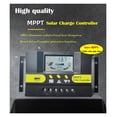 10A 20A 30A MPPT Solar Char Controller 12V 24V Auto LCD Display Dual ...