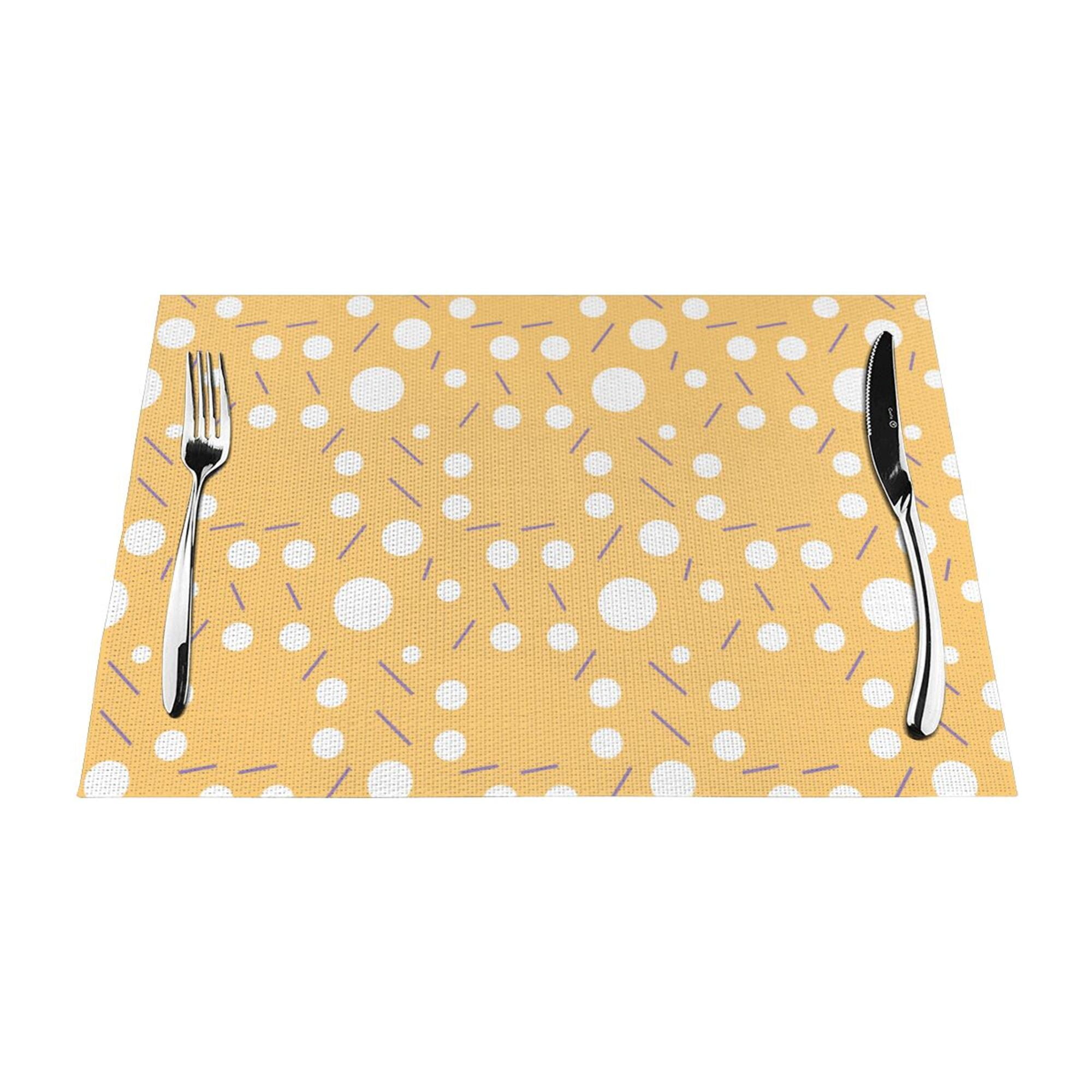 YFYANG Washable Heat-Resistant Placemats, 70% PVC/30% Polyester, Yellow ...