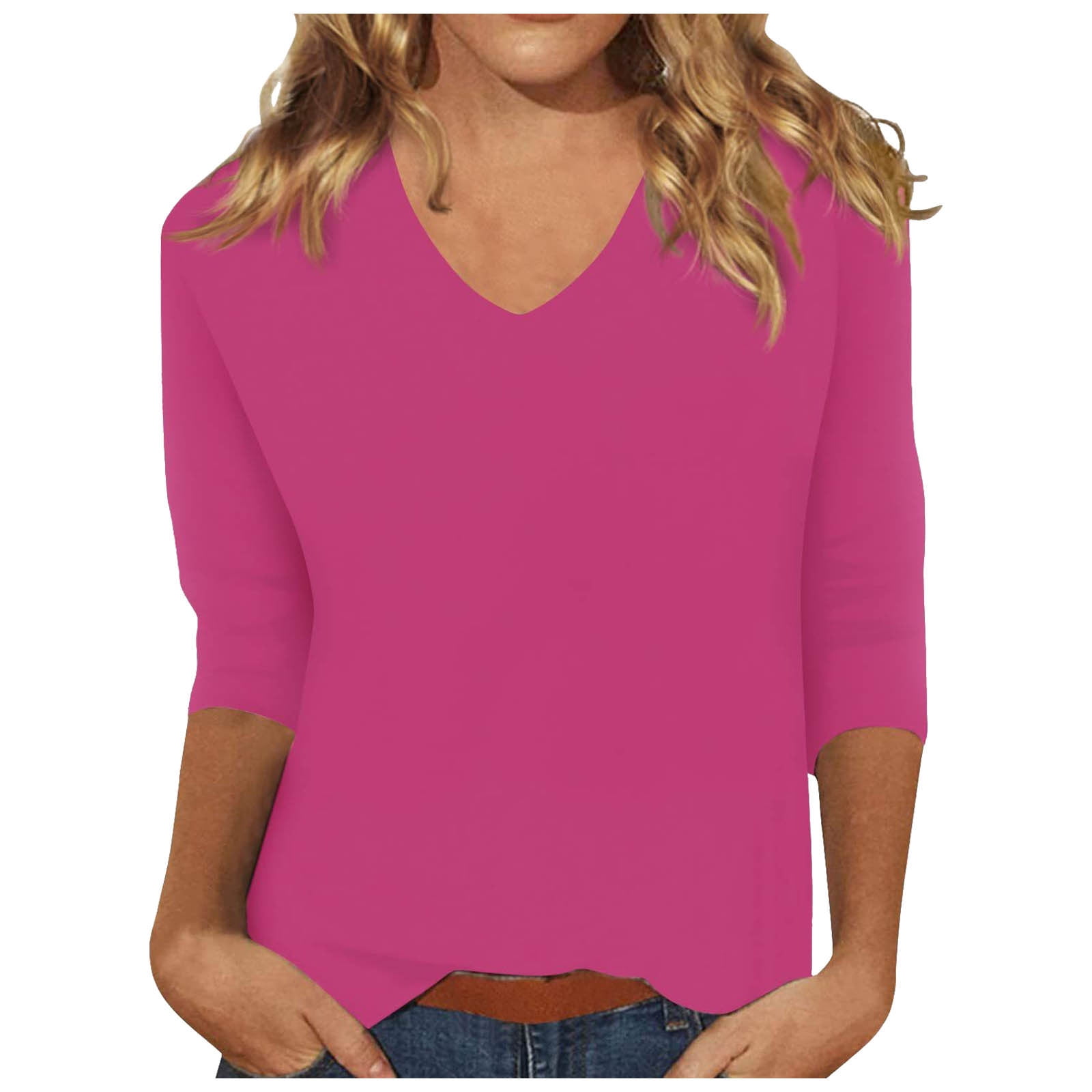 Click here for Weiyll Tshirts Shirts For Women V Neck Solid Color... prices