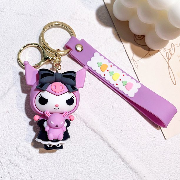 Hello Kitty Sanrio Kuromi Penguin Frog Dog Cat Cute Keychains with ...
