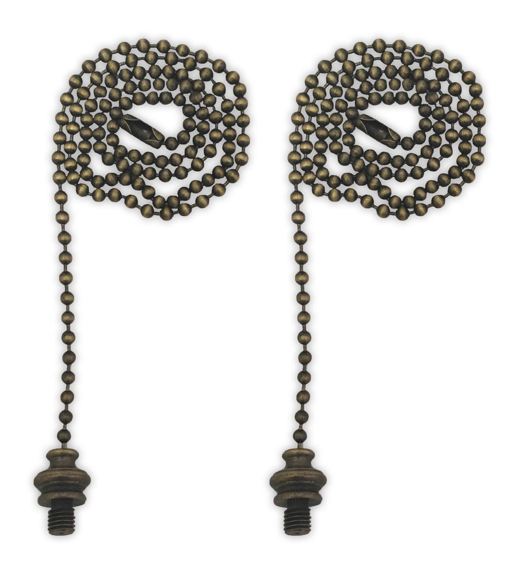 Royal Designs Antique Brass Fan Pull Chain with Finial Adapter 2pk FP ...