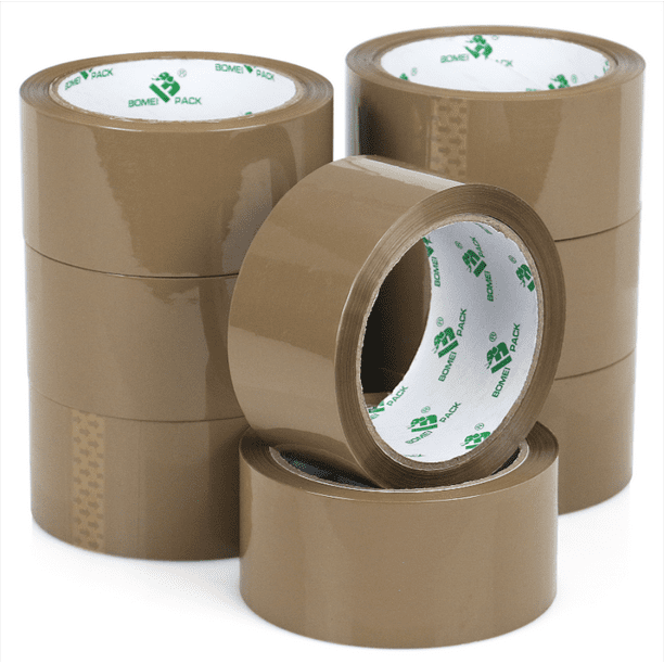 8Rolls Brown Packing Tape 2.4mil x 1.88inch x 50yds, Shipping Tape for ...