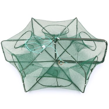 iMountek 6-Hole Foldable Fishing Trap Net, Automatic Bait Net for Fish ...