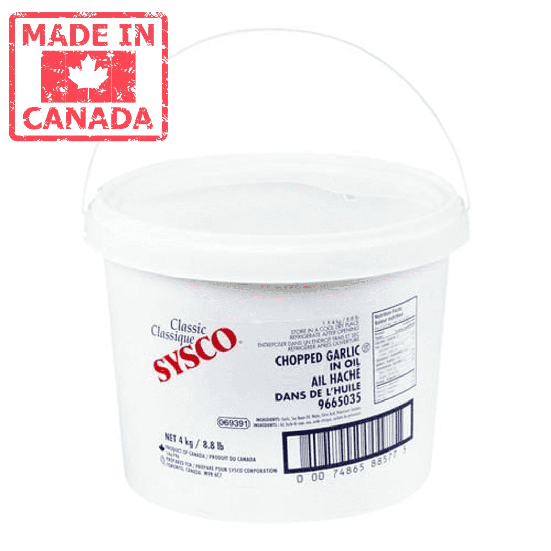 Sysco Classic Garlic Chopped in Oil 4Kg/8.82Lbs -Canadian Made - Walmart.ca