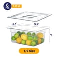 6 Pack Food Pans With Lids 1/2 Size 6'' Deep Commercial Storage ...