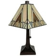 Tiffany Style Mission Mini Table Lamp - 15" Tall, Hand-Crafted Glass ...