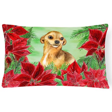 Chihuahua Poinsettas Canvas Fabric Decorative Pillow | Walmart Canada