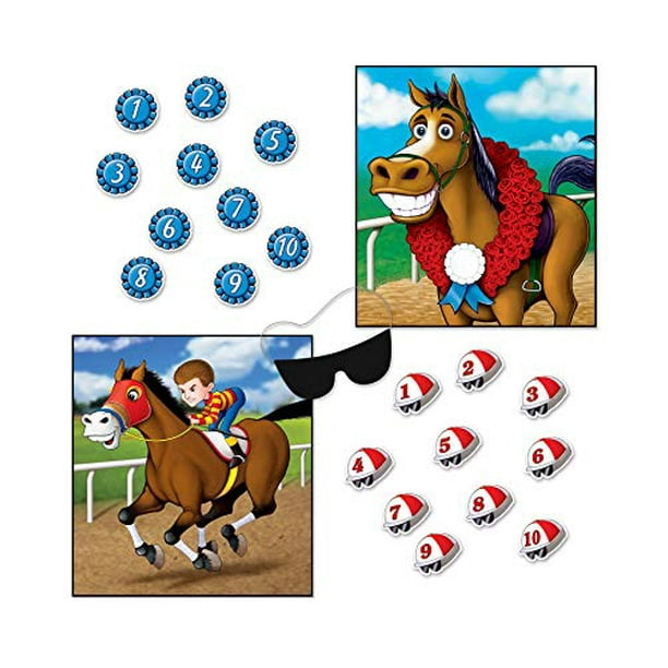 (2 PK) Horse Racing Party Games Pin The Tail on Jockey - Walmart.com