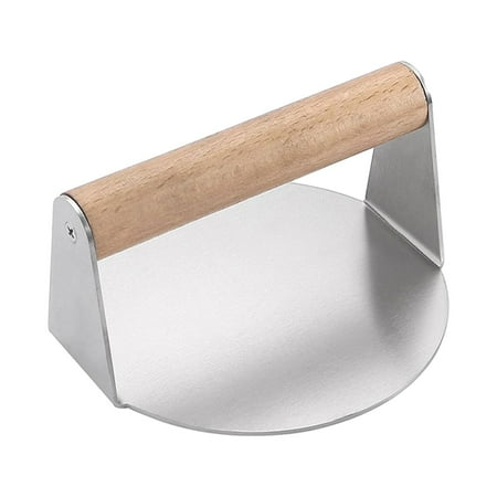 Burger Press Stainless Steel BBQ Meat Presser Smooth Flat Hamburger ...
