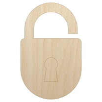 Keyed Padlock Wood Shape Unfinished Piece Cutout Craft DIY Projects - 6 ...