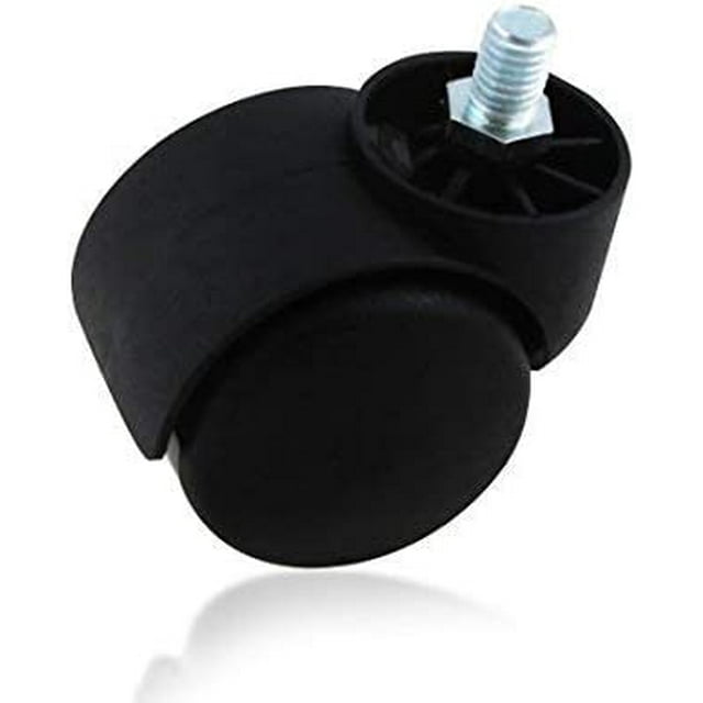 2 Inch Black Floor Protecting Rubber Office Chair Caster Wheels (Set of ...