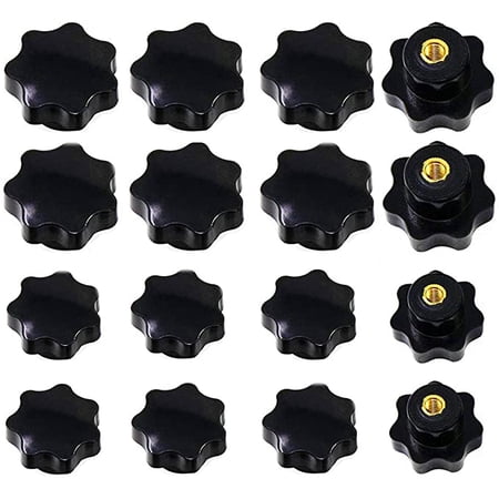 SHARKDOOK 20 Pieces Knurled Thread Clamp Knob M6 and M8 Female Star ...