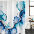 Blue Marble Stone Bathroom Shower Curtains with 12 Hooks Waterproof ...