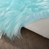 Chrlaon Faux Fur Sheepskin Area Rug Non-Skid Furry Carpet for Living ...