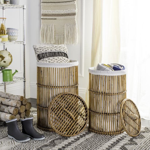 Safavieh Libby Nautical Rattan Storage Hamper with Liner - Walmart.com