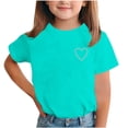 Babcutegg Solid Color Casual Short Sleeve Top With Subtle Rhinestone ...
