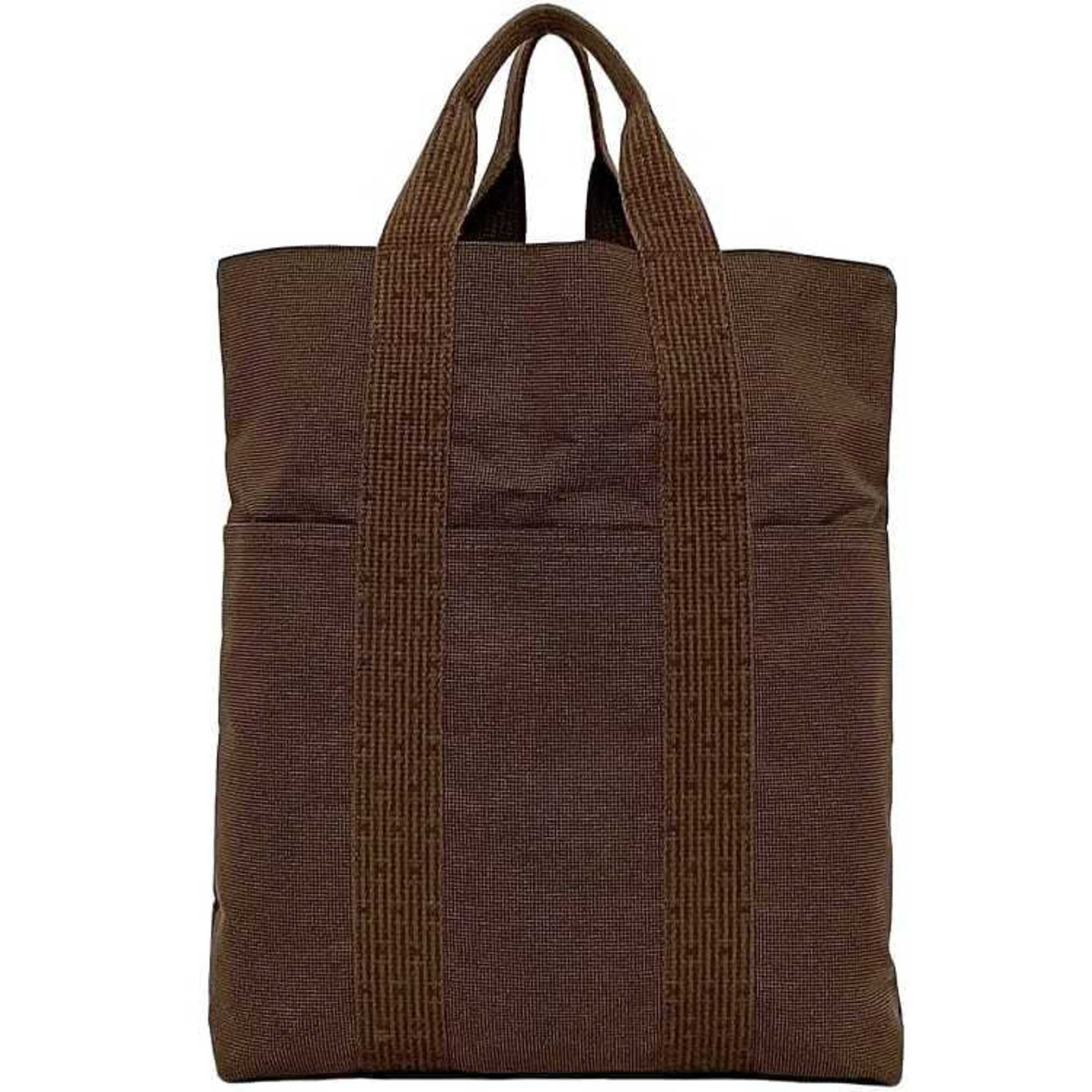 Pre-Owned Hermes Tote Bag Air Line Cabas ec-23249 Brown Canvas HERMES A4 Men's... (Good ...