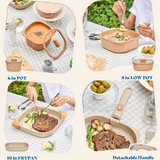 FIKA Objet Comfort 7-Piece Kitchen Nonstick Healthy Cooking Cookware ...