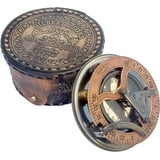 Indian Nautical Instruments Handmade Brass Sundial Compass in Gift Box ...