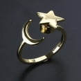 ANXPTIME Star Moon Rotating Ring Female Jewelry Fashion Creative ...