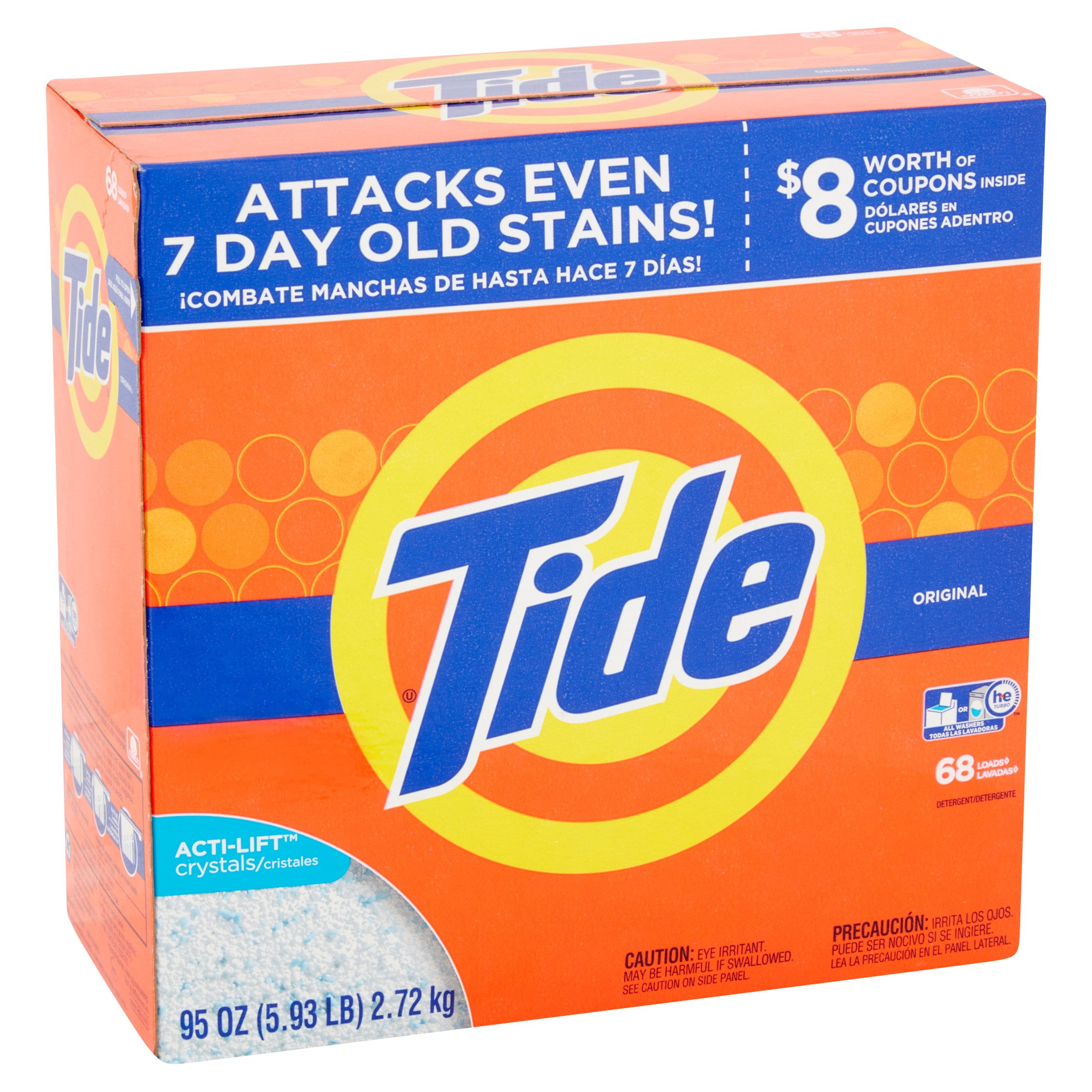 Tide HE Turbo Powder Laundry Detergent, Original Scent, 68 Loads, 95 oz