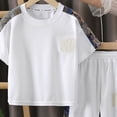 CAUYDY Toddler Baby Boy Summer Outfits Color Block Print Short Sleeve T ...