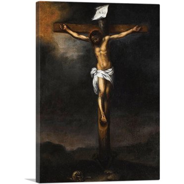 ARTCANVAS The Crucifixion Canvas Art Print by Lucas Cranach the Elder - Size: 26" x 18" (1.50 ...