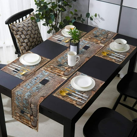 Ancient Egypt Fresco Relief Hand Head Burlap Linen Table Runner and ...