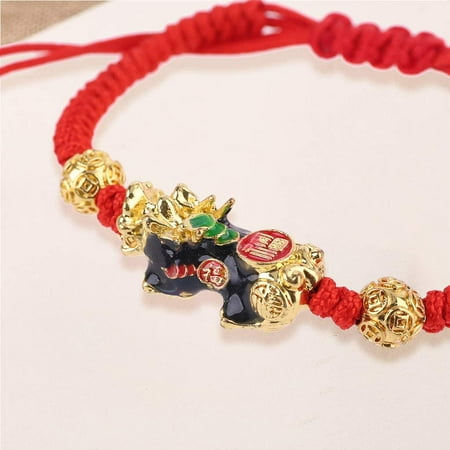 Pi Xiu Charm Color Change Temperature Kabbalah Red String Braided Mood ...