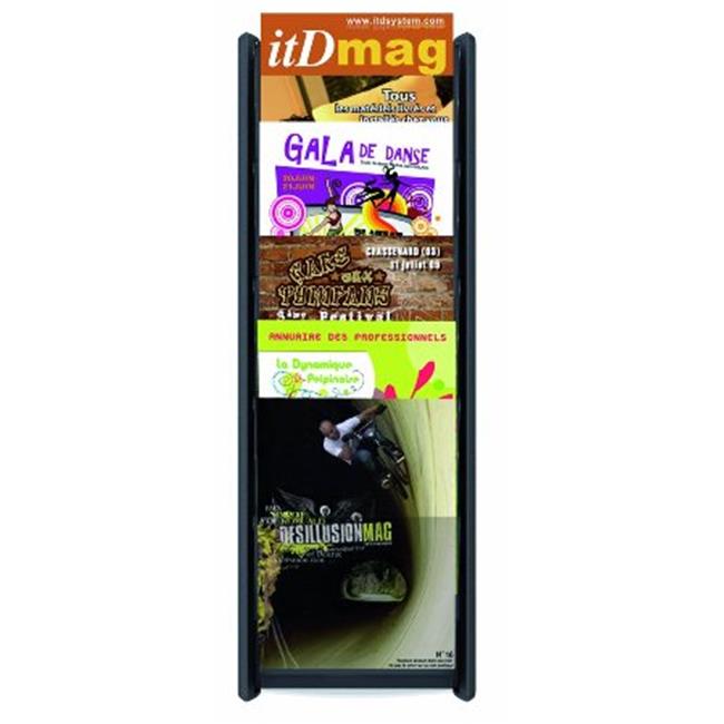 Wall Brochure Rack with 4 Pamphlet Sized Pockets, Gray - Walmart.com