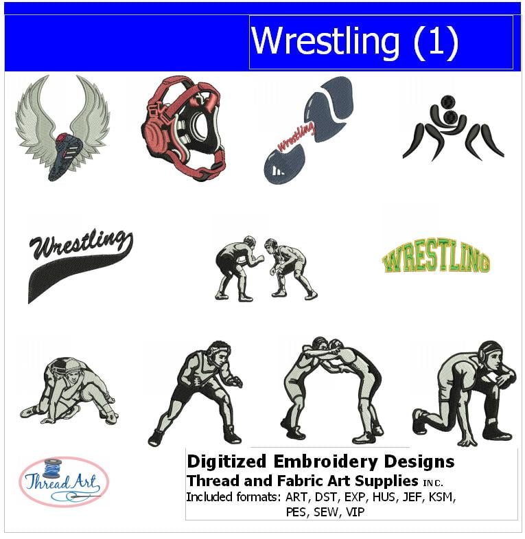 Wrestling(1) Embroidery Designs - All Popular Formats Included - Loaded ...