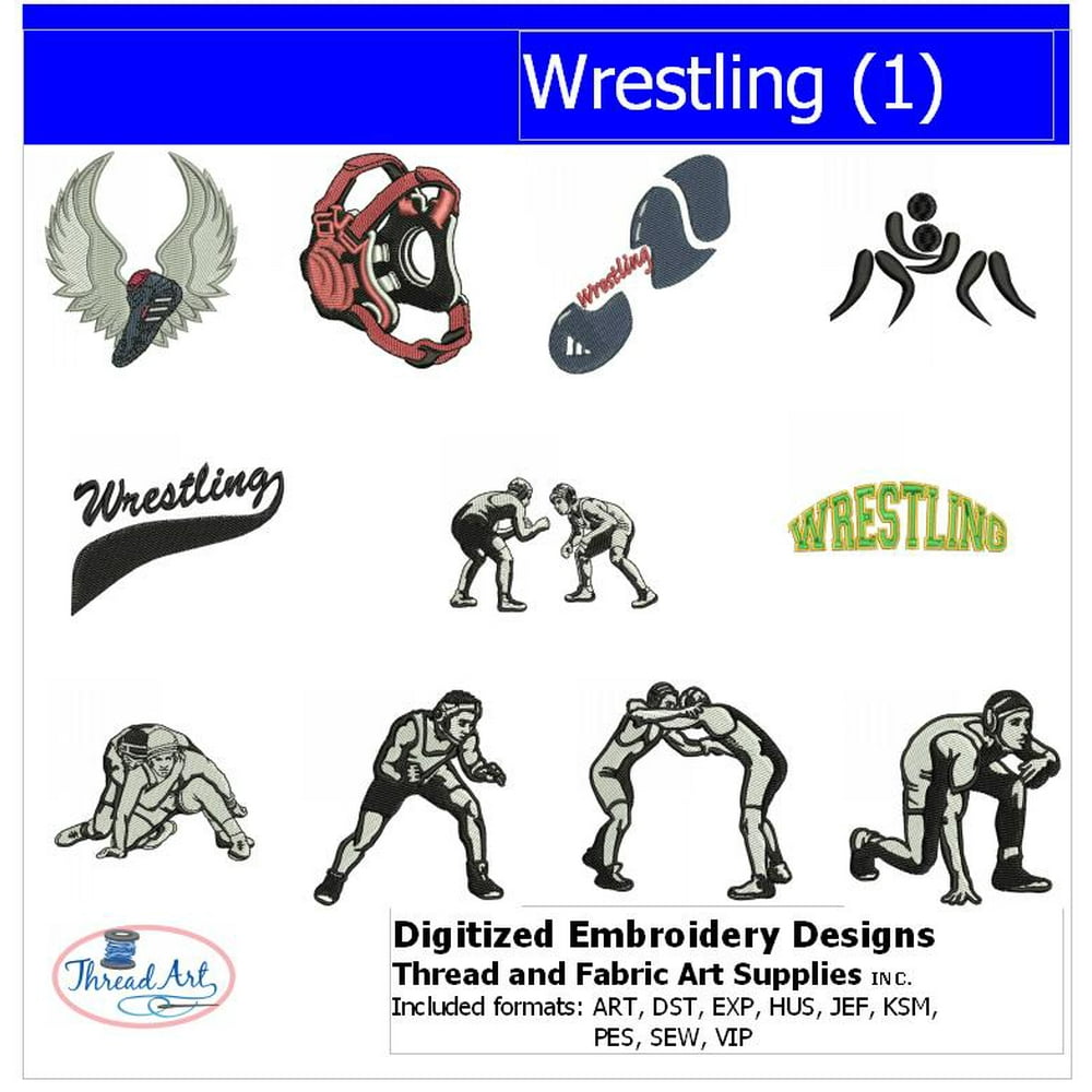 Wrestling(1) Embroidery Designs - All Popular Formats Included - Loaded ...