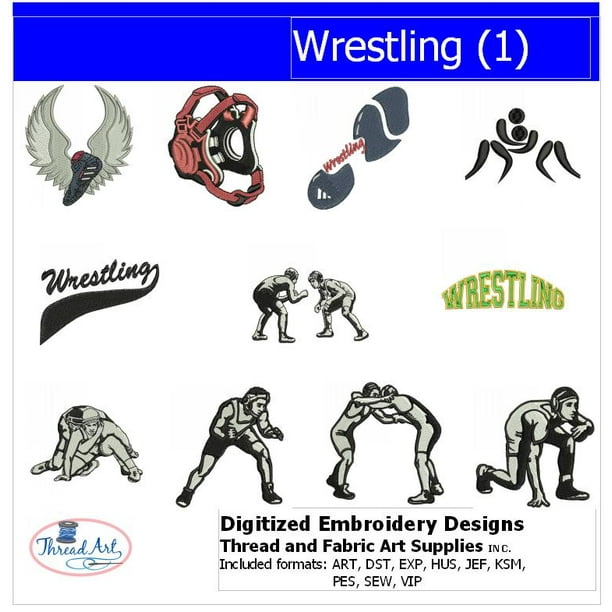 Wrestling(1) Embroidery Designs - All Popular Formats Included - Loaded ...