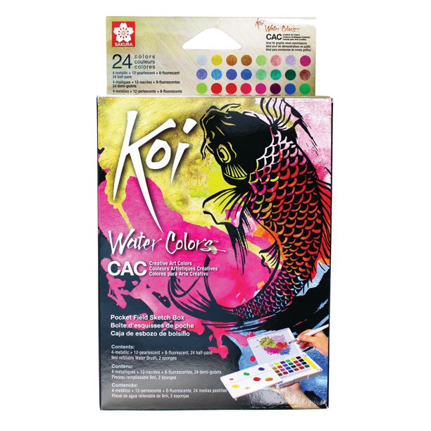 Koi Creative Art Colors (CAC) Watercolor Set, 24-Colors - Walmart.com