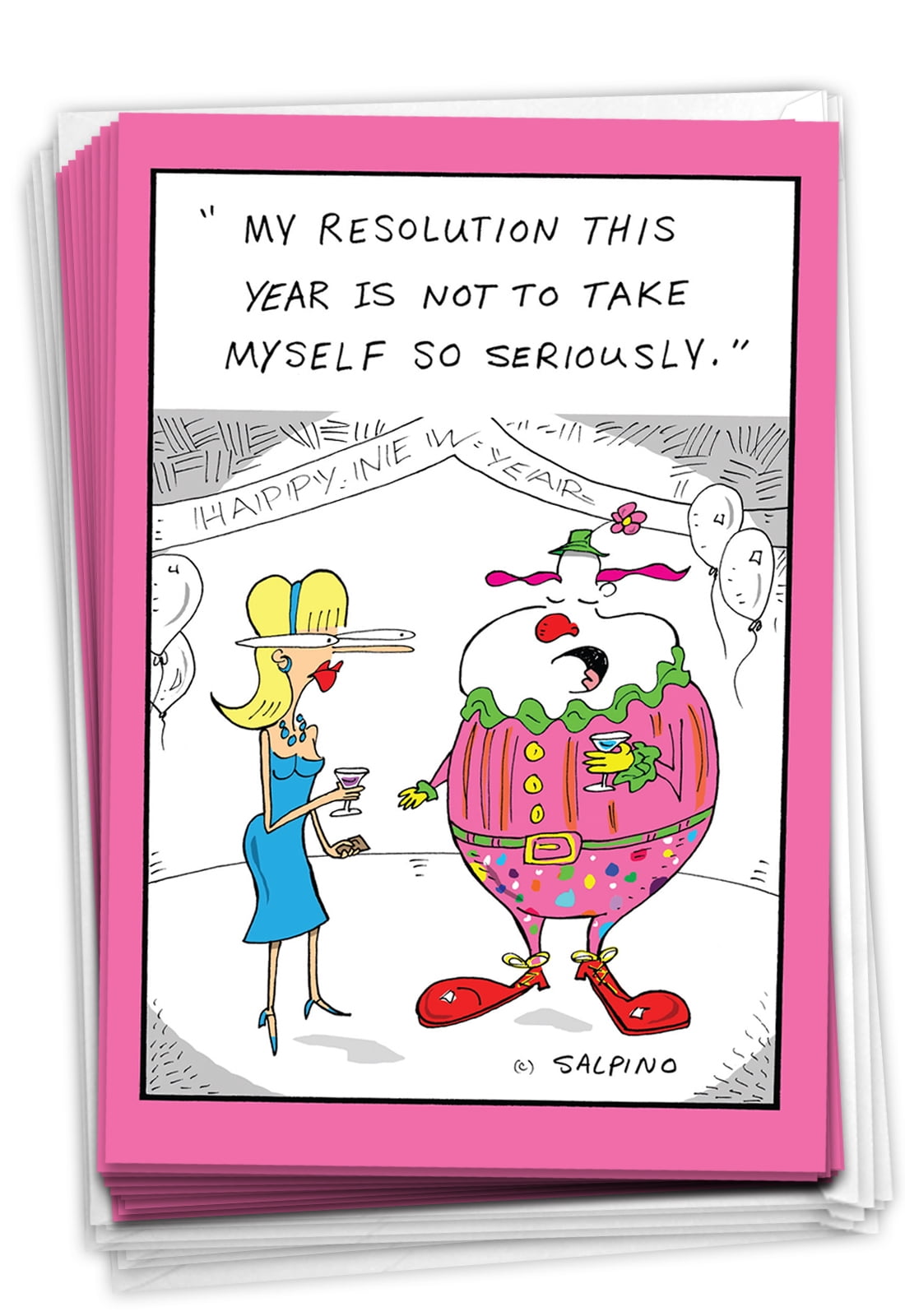 12 Funny New Year Greeting Cards (1 Design, 12 Cards) - Serious ...