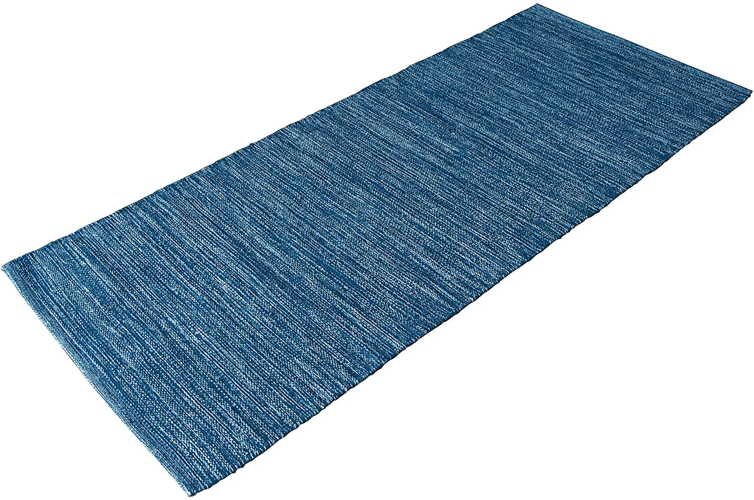 30x72" Runner Rug Cotton Recycled Reversible for Kitchen - Teal Blue ...