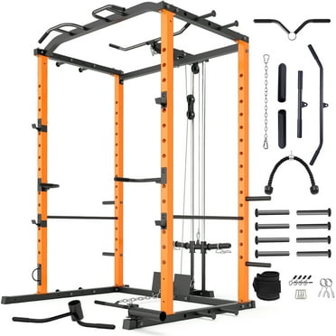 UPGO Power Cage,1200lbs Multi-Function Power Rack with Lat Pulldown and ...