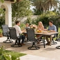 Patio Swivel Chair Set of 6, High Back Textilene Patio Chairs, Swivel ...