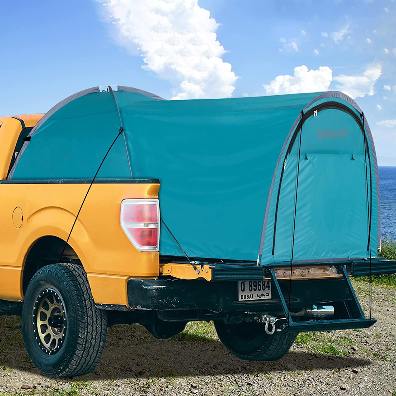 Pickup Truck Tent Bed Camping Canopy with Waterproof Rainfly Pop Up ...