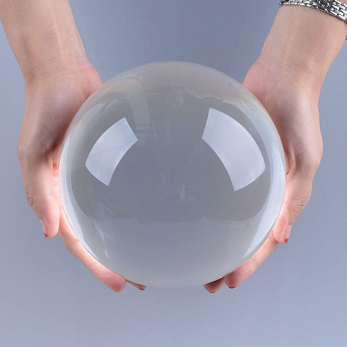 Longwin Clear Crystal Glass Ball 150mm Large Glass Marbles Sphere Magic ...
