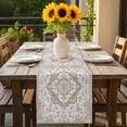 Bohemian Cotton Linen Table Runner Vintage Distressed Orange Ethnic ...
