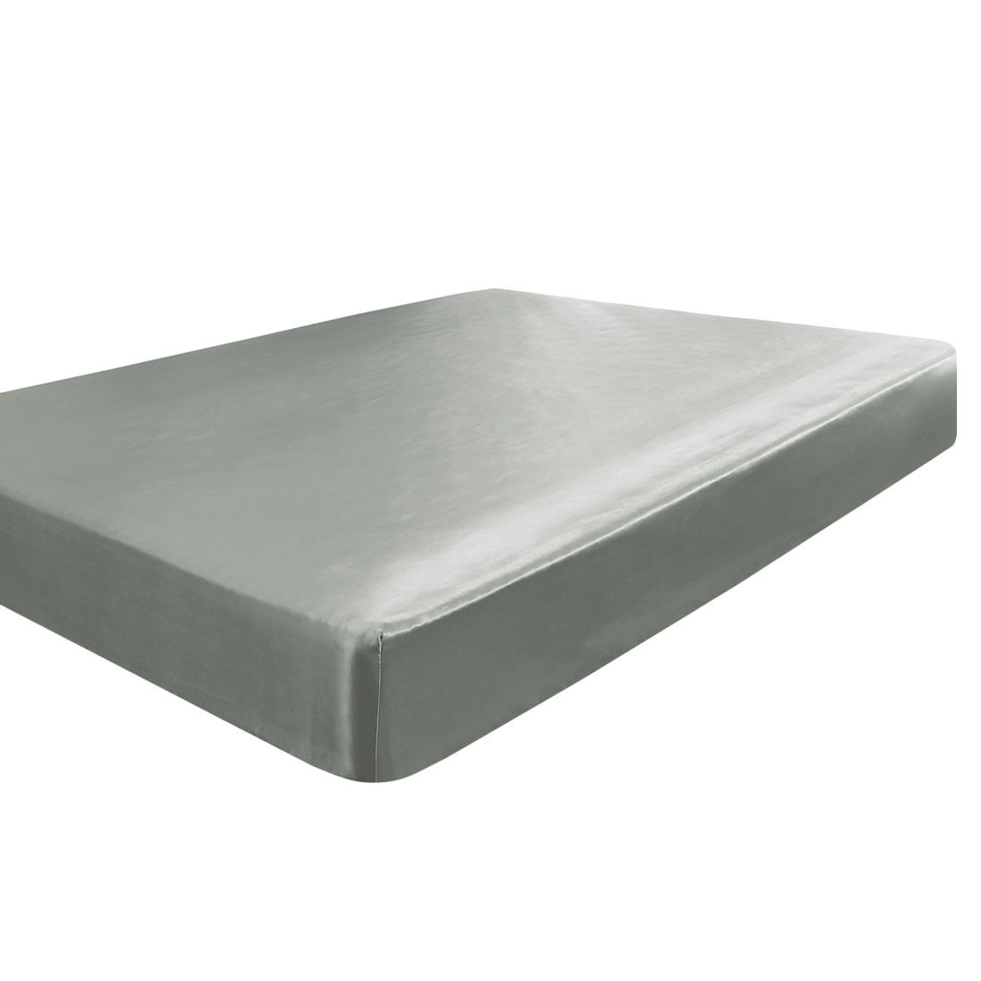 Unique Bargains Satin Fitted Sheet with 12" Deep Pocket Luxury Queen ...