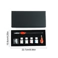 Glass Dip Pen Set with Multiple Ink Bottles Pen Rack Brush Washing Cup ...