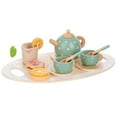 Peaoy 15PCS Wooden Tea Set Toy for Kids, Pretend Play Tea Party Set ...