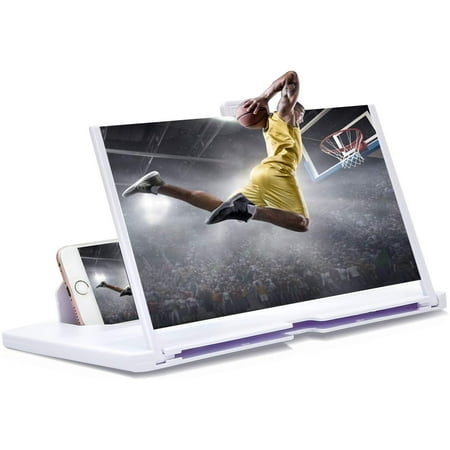 White Phone Magnifying Screen 12inch Thin Foldable 3D Mobile Phone ...